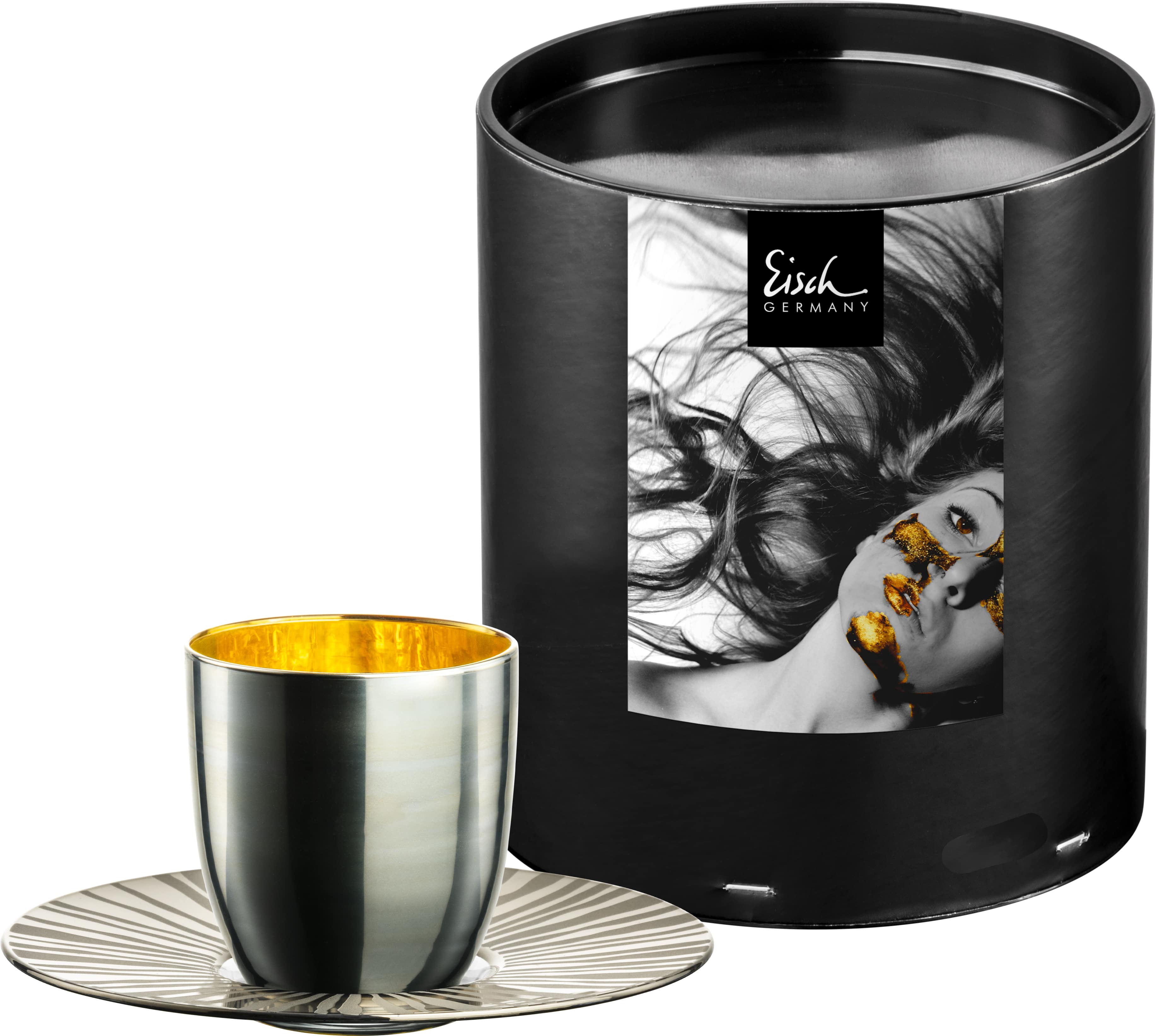 Espressoglas Cosmo Collect sun platinum mit Untersetzer | Eisch